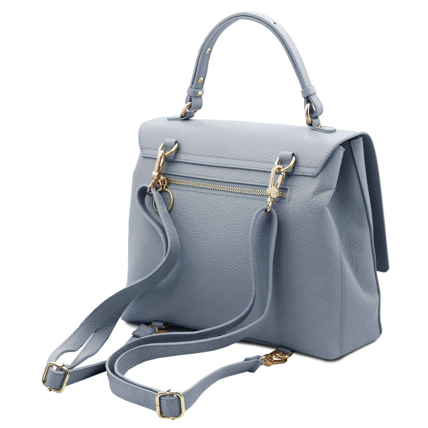 Silene Leather Convertible Backpack Handbag Light Blue TL142152